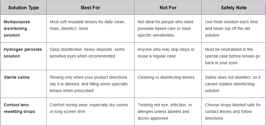 Contact Lens Solution Guide: The Right Type for Your Lenses | Lens.com